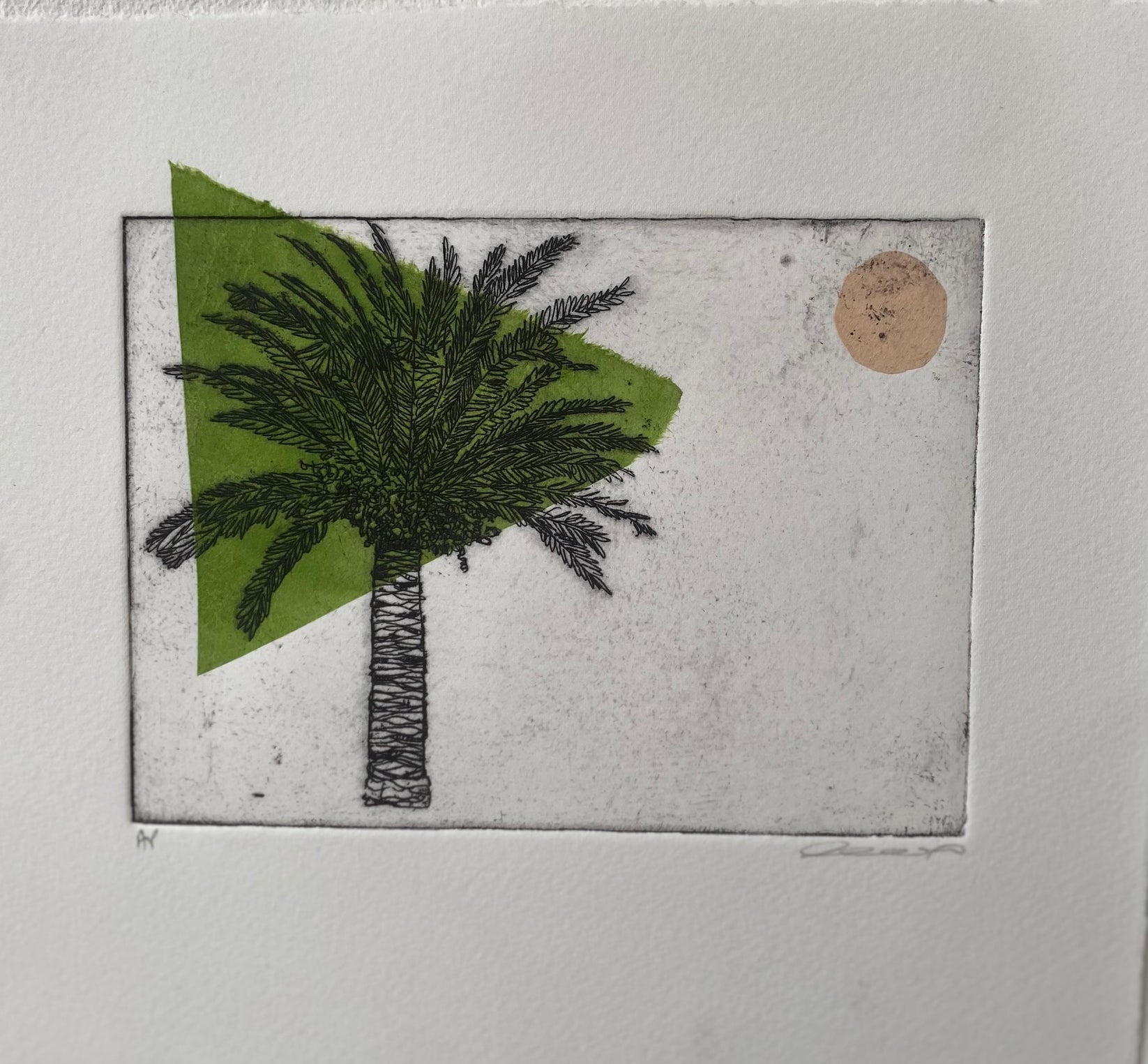 Palm Tree Pink Sun Green Triangle – ArtFriend